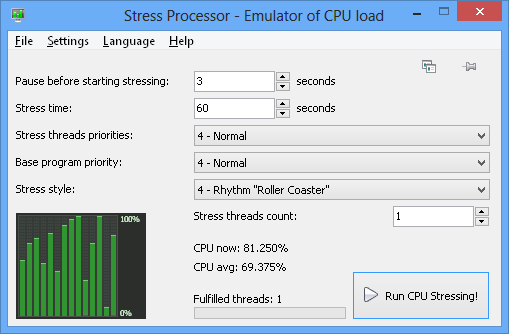 Stress Processor - A tool to simulate CPU load
